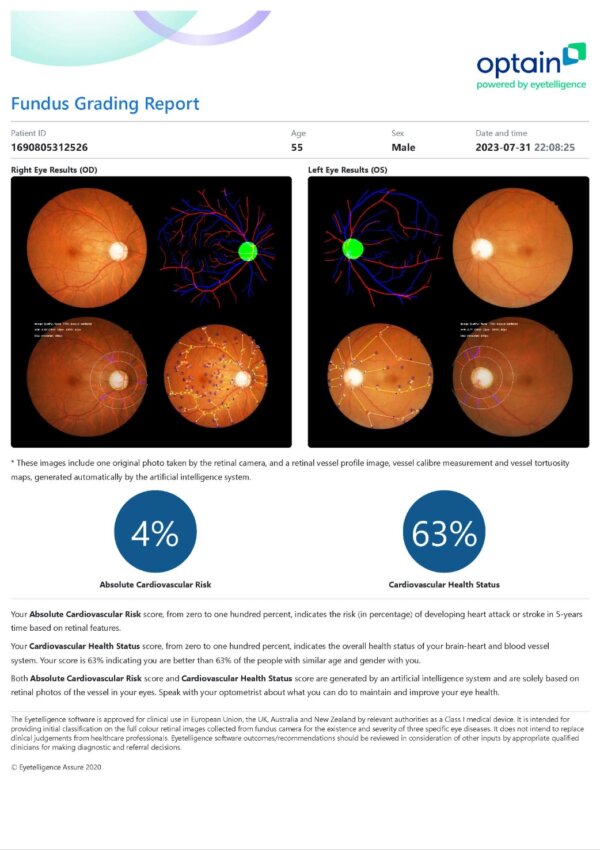 Eyetelligence Assure: AI Retinal Screening Tool | Optain Health